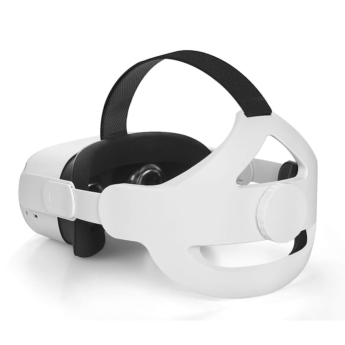 MASiKEN K6 Adjustable Replace Elite Head Strap for Oculus Quest 2, Enhanced Support and Comfort Head Pad Cushion,Reduce Head Pressure,Optimize Interface Fillet and Headstock Angle (White)