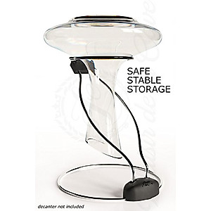 2in1 Wine Decanter Drying Stand – Fast Spotless Carafe Dryer & Compact Folding Rack for Safe Storage - incl. Black Rubber Top (Non Slip & Anti Scratch)