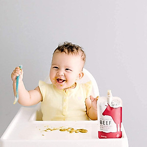 Serenity Kids Regenerative Land to Market Verified Baby Food Pouch Bundle | 6 Each of Grass Fed Bison, Beef & Ginger, and Beef (18 Count)