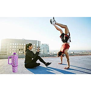 Tumbler With Lid And Straw 40 Oz,Insulated Tumblers, Travel Water Bottle, Trending Cups For Women & Men, Great Travel Gifts For Her & Him 3d Lilac