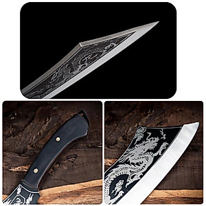 SIRDIKA Hand Forged Kitchen Butcher Knife - Handmade Dragon Slaying Knife Heavy 2.5/4/5/6/7.0MM Thickness Duty Meat Cleaver Knife 4cr High Carbon Steel Bone Chopper with Sheath (7.0MM-(1.11kg))