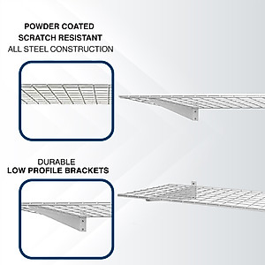 Hyloft 00630 48" x 24" Garage Wall Shelf Storage, White (Pack of 2)