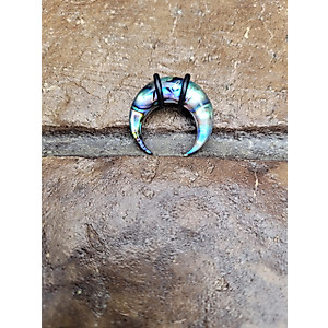 Zaya Body Jewelry Pair Abalone Shell Pinchers Horseshoes 00g 0g 2g 4g 6g 8g Ear Plugs Tunnels Tapers Gauges Septum (2g 6mm)
