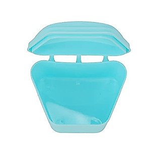 Retainer Case Retainer, Trapezoid Retainer Case Travel Portable Denture Mouth Guard Storage Box for Home Office(Blue) Retainer Case