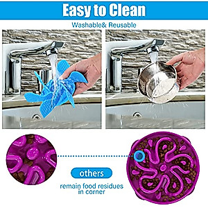 Slow Feeder Dog Bowls Insert, Dog Slow Feeder Bowl with Strong Suction Cups for Medium Small Size Dog, Compatible with Regular Bowls to Slow Down Eating