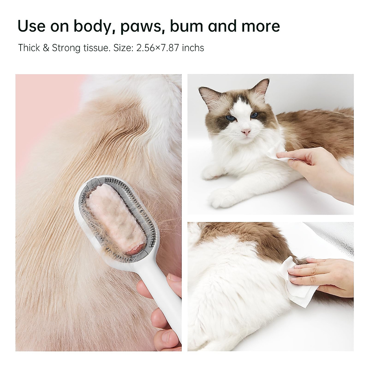 Petgravity Pet Cotton Tissue for Pet Cleaning Brush Cats Dogs Wipes for Pet Paw Eye Stains Ear Coat Extra Strong Soft Portable