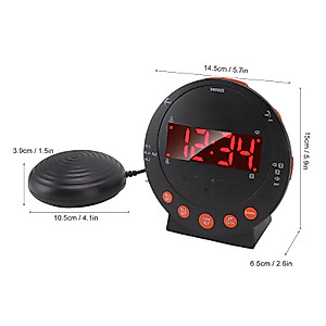 Alarm Clock 113 Decibels Sonic Vibrating Alarm Clock Red Flashing Light Super Shaker Extra Alarm Clock for Student Adult Elder