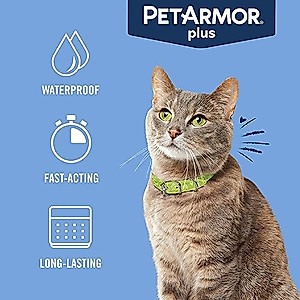 PetArmor Plus Flea and Tick Prevention for Cats, Cat Flea and Tick Treatment, 3 Doses, Waterproof Topical, Fast Acting, Cats Over 1.5 lbs