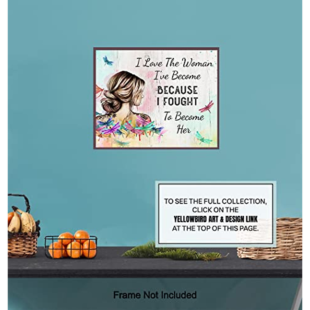 Boho Inspirational Wall Art for Women - Positive Quotes Sayings for Wall Decor- Encouragement Gifts Teens Girls - Motivational Wall Art Posters - Rustic Hippie Dragonfly Decor - Positive Affirmations