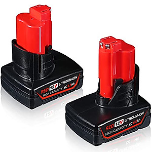 VANTTECH Upgraded 2Pack 12V 6.0Ah Lithium Replacement for Milwaukee 12V Battery 48-11-2420 48-11-2440 48-11-2402 48-11-2411 Compatible with Milwaukee 12Volt Cordless Power Tools