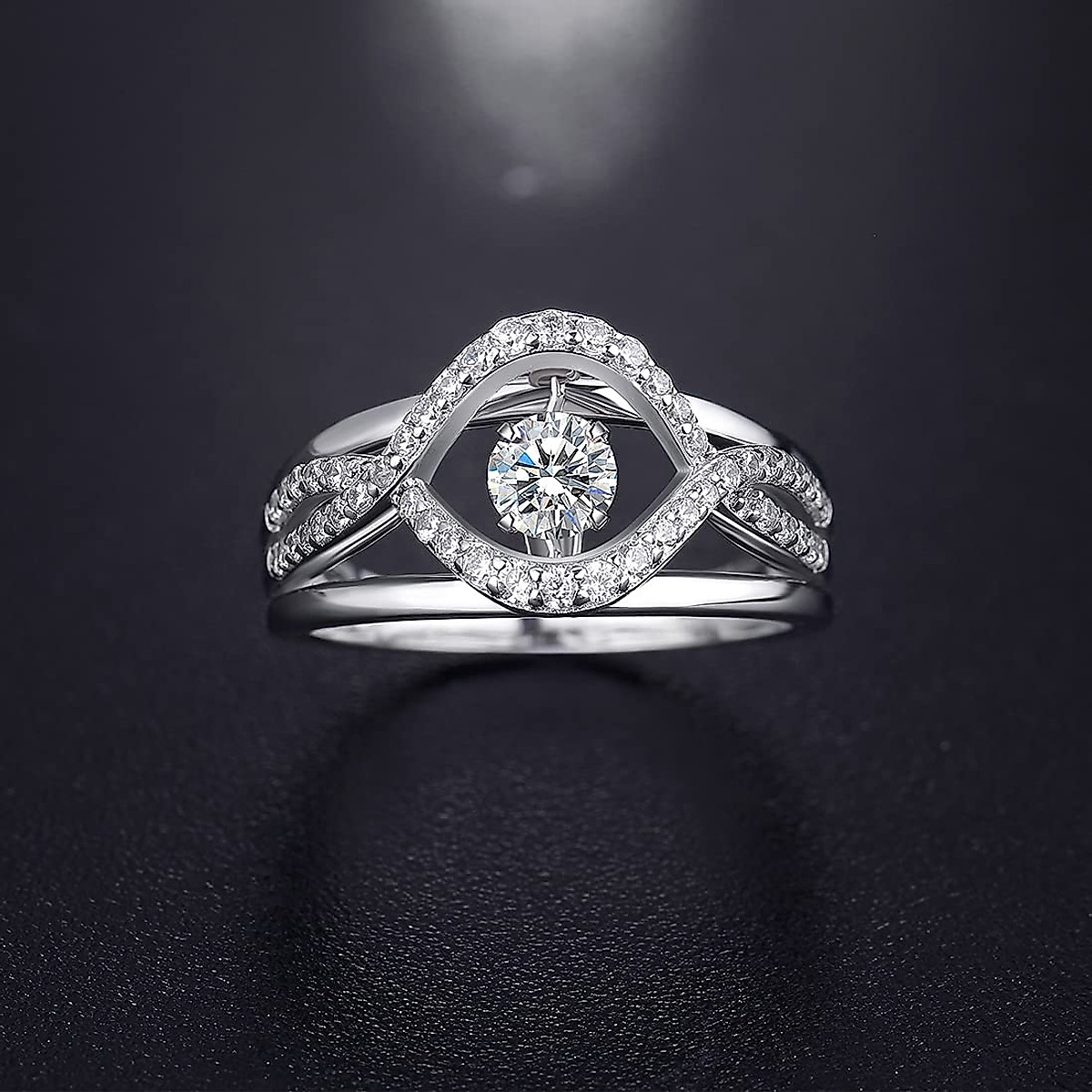 Engagement Rings Wedding Rings Promise Rings for Women Engagement Wedding Rings for Her CZ Diamond Rings Sterling Silver Rings for Women Oval Rings Cubic Zirconia Wedding Rings Simulated Diamond Rings