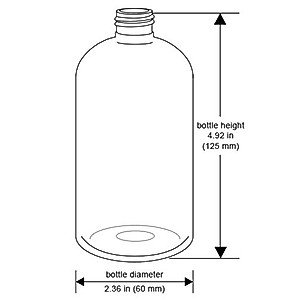 Premium Essential Oil 8 Ounce Boston Round Bottles, PET Plastic Empty Fillable BPA-Free, with Black Twist Caps (Pack of 12) (Blue)