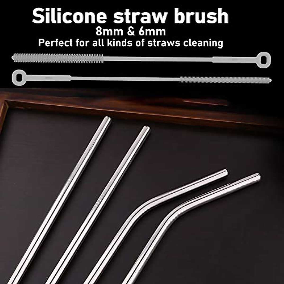 Silicone Baby Bottle Brush and Straw Cleaner Brush Set,Silicone Fully Encased Dish Brush,Versatile Deep Cleaning Long Water Bottle Brushes,Heat Resistant Sturdy Kitchen Brush,Hangable Cup Brush