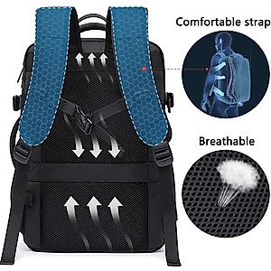 Petfu Travel Backpack 40L Carry on Backpack Flight Approved, Expandable Luggage Bags 17 Inch Laptop Backpack Anti-Theft Computer Backpack Weekender Bag Overnight Large Daypack