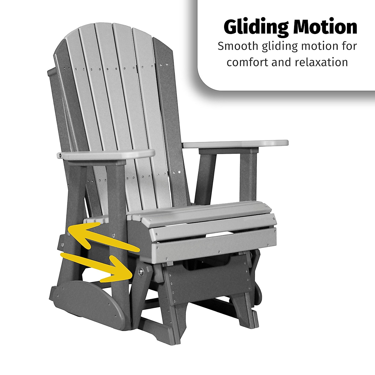 LuxCraft 2' Adirondack Glider Chair, Outdoor Glider Chair, Outdoor Glider Rocking Chair, Patio Glider Chair, Glider Chair Outdoor (Antique Mahogany)