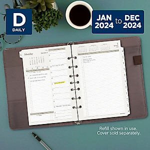 AT-A-GLANCE 2024 Daily Planner Two Page Per Day Refill, 5-1/2" x 8-1/2", Desk Size, Loose-Leaf (481-225-24)