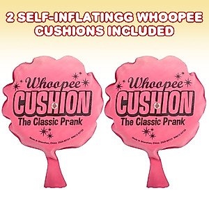 ArtCreativity Self Inflating Whoopie Cushion, 2 Pack, 6 Inch Whoopee Cushions Goodie Bag Stuffers, Classic Prank Toys for Boys and Girls, Party Favors and Gag Gifts for Kids, Whoopie Makes Gas Sounds