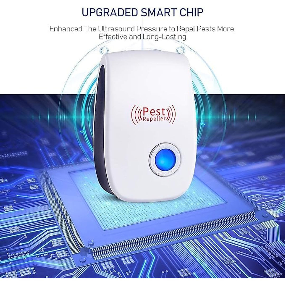 Orginal 2024 Ultrasonic Pest Repeller Indoor with 6 Pack – Human and Pet Safe–Pest Control for Home–Supermarket–Warehouse–Hotel–Restaurant