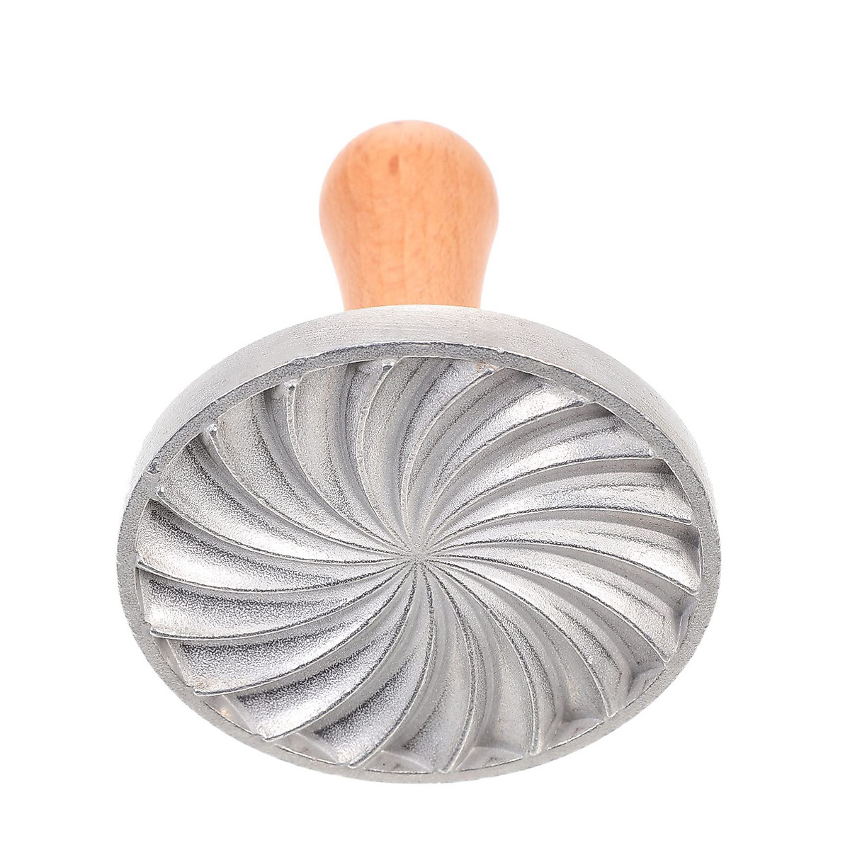 Kichvoe Cookie Stamp Metal Cookie Press Molds Embosser Fondant Stamp Biscuits Presser with Wooden Handle Baking Stamp Molds for Diy Cake Pastry