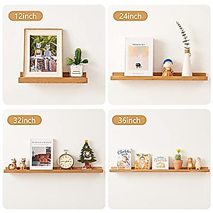 TRWISWDC Floating Shelf for Wall Natural Oak Wood Wall Shelves 24 inches, Display Picture Ledge Shelf for Bedroom Living Room Bathroom Office Kitchen Wall Storage Shelves