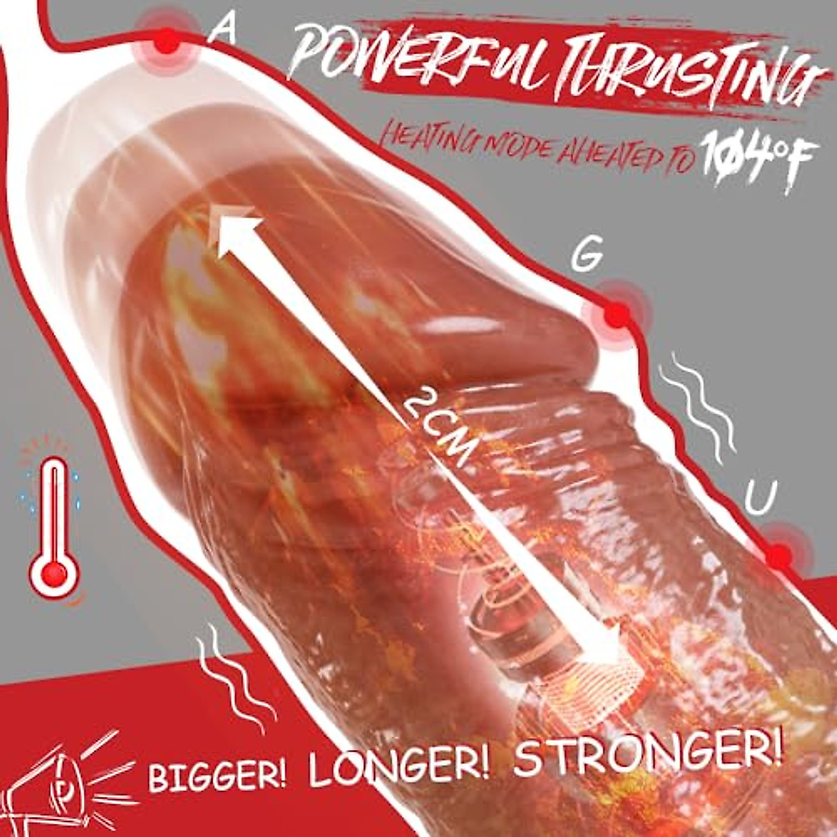 2.36" Diameter Thick Thrusting Dildo Vibrator, Huge Realistic Dildos with Thrusting and Vibration, Heating Big Anal Dildo for Advanced Players, Large Size Silicone Dildo Adult Sex Toy for Women Men