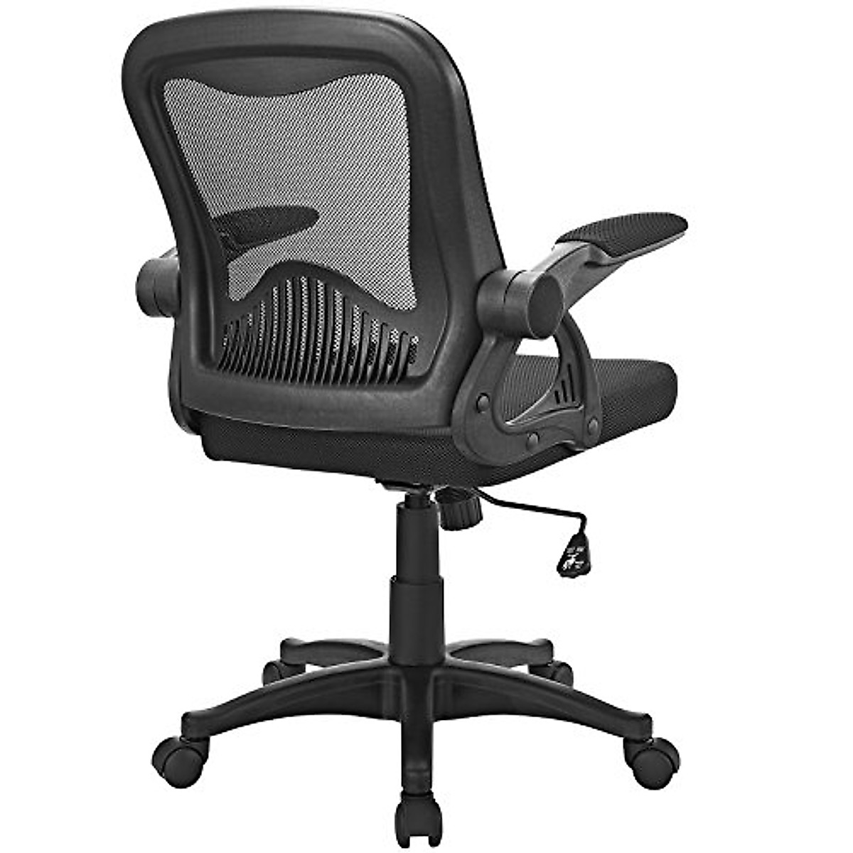 Modway Advance Mesh Ergonomic Computer Desk Office Chair in Black With Flip-Up Arms