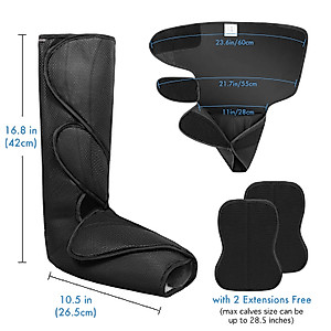 CINCOM Leg Massager for Circulation and Pain Relief, Air Compression Foot and Calf Massager Helpful for Relaxation, Swelling and Edema Gifts for Mom and Dad (with 2 Extensions) - FSA HSA Eligible