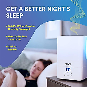 VEVA Humidifiers for Bedroom Large Room 4.5L, Cool Mist Water Vaporizer Essential Oil Diffuser, Quiet Humidifiers for Baby, Covers up to 323 Sq. Ft.