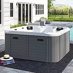 Royxen Hot Tub Mat 74" x 74" Hot Tub Floor Protector Water-Absorbing Anti-Slip Floor Mat Washable Equipment Mat