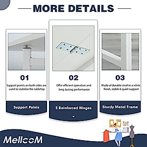 MELLCOM Height Adjustable Craft Table with Storage Shelves, Mobile Folding Cutting Table for Large Fabric, Foldable Table for Home Office Sewing Room Craft Room