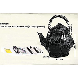 Gothic Purse, Teapot Shaped Crossbody Handbag Novelty Witchy Gift Top-handle Funky Tote Women's Shoulder Bags