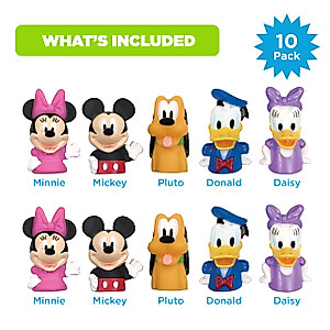 Disney Mickey Mouse & Friends 10 Piece Finger Puppet Set Party Favors, Educational, Bath Toys, Floating Pool Toys, Beach Toys, Finger Toys, Playtime