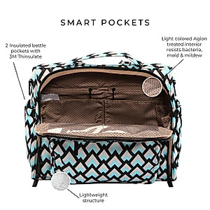 JuJuBe B.F.F Multi-Functional Convertible Diaper Backpack/Messenger Bag, Onyx Collection - Black Diamond