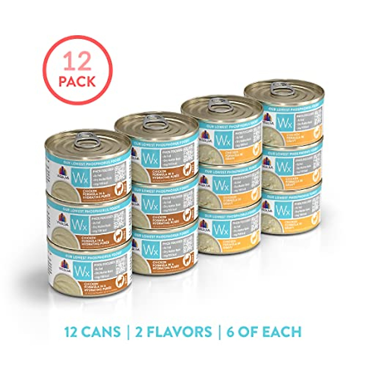 Weruva Wx Phos Focused, Chicken Formulas Variety Pack, 3oz Can (Pack of 12)