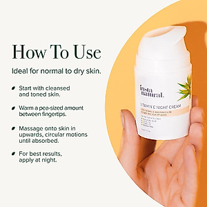 InstaNatual Vitamin C Night Cream, Night Moisturizer for Face with Hyaluronic Acid, Jojoba Oil, Vitamin E and Niacinamide, Vitamin C Face Cream