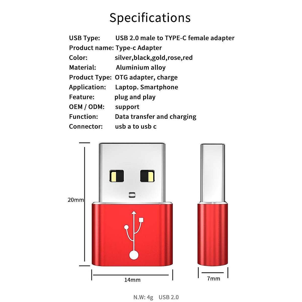 BoxWave Adapter Compatible with Chuwi Hi10 Air - USB-A to C PortChanger (5-Pack), USB Type-C OTG USB-A Convert Charging Data for Chuwi Hi10 Air - Metallic Silver