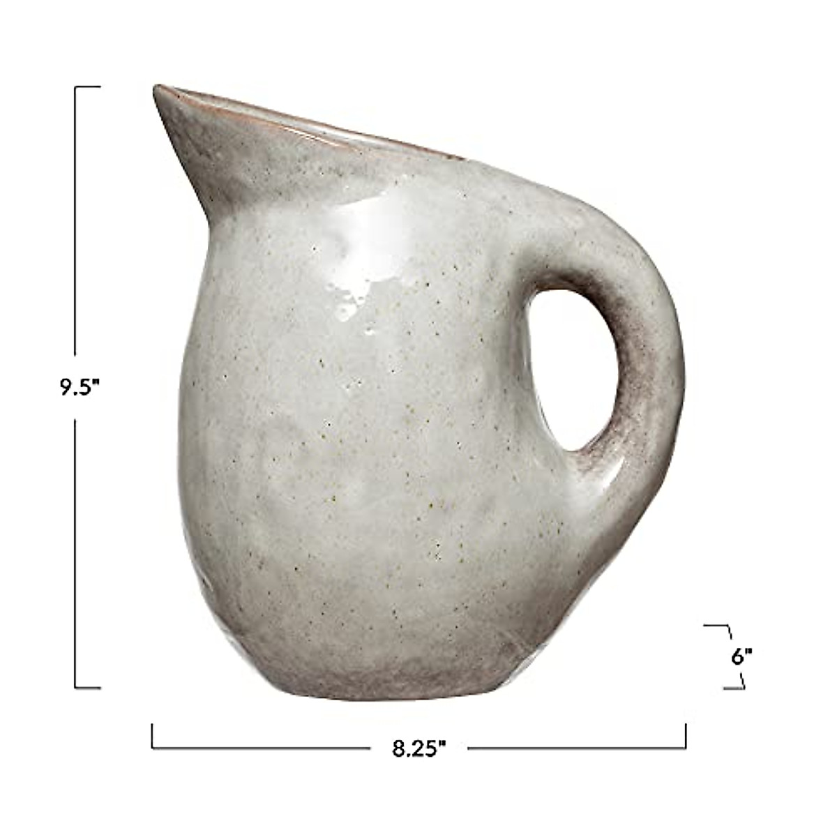 Bloomingville Neutral Reactive Glaze Stoneware Pitcher, 9.5", Bone