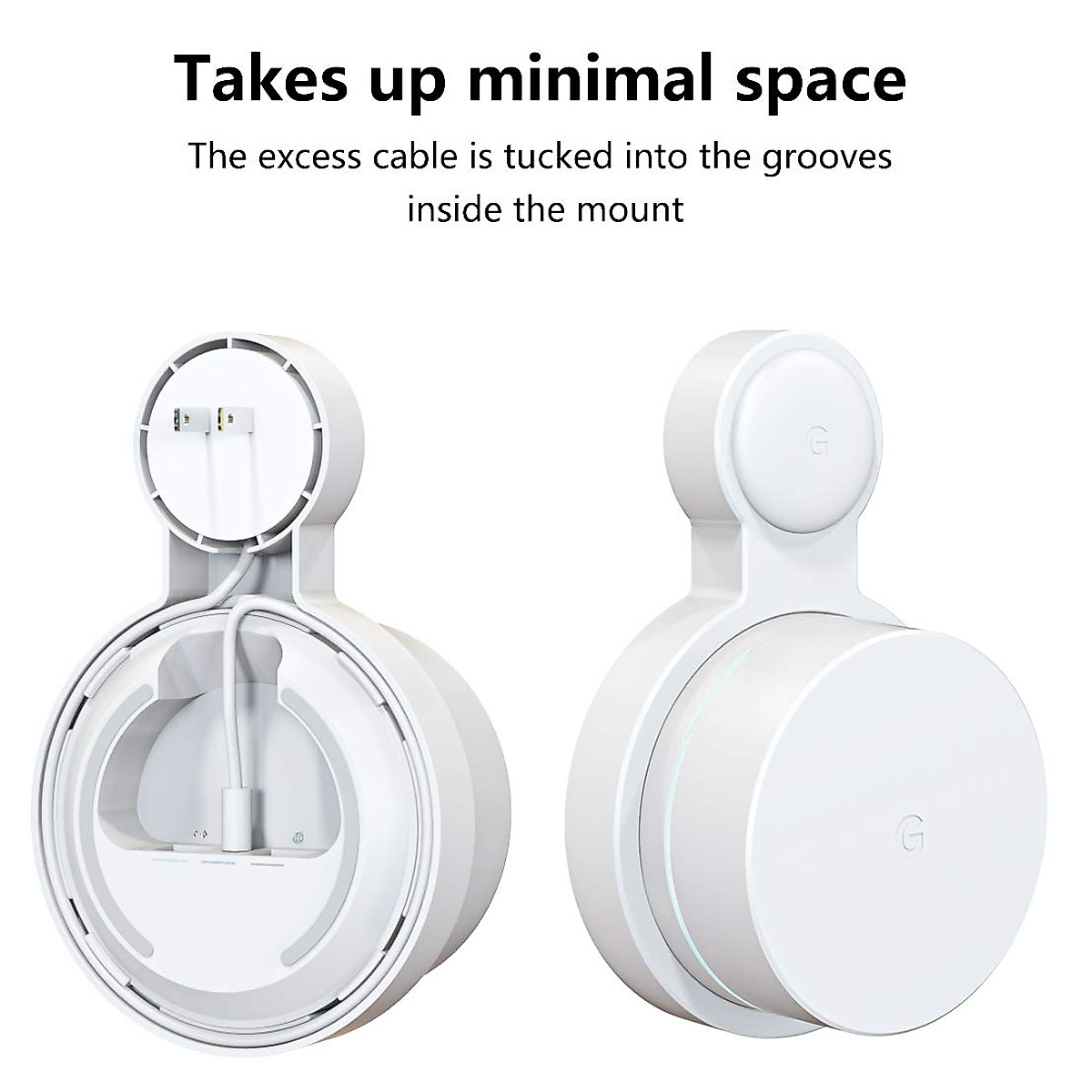 Outlet Wall Mount for Google WiFi AC1200, No Messy Wires Space Saving Easily Be Moved Outlet Mount for Google Mesh WiFi Router, Best Design for Winding Power Cord (3 Pack)