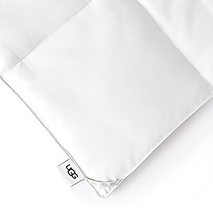 UGG 23742 Aimee Full-Queen Basic Comforter Hypoallergenic Lofty Fill Quilted Blanket Machine Washable 90 x 92-inch Box Stitched Down Alternative Comforters, Full/Queen, Bright White