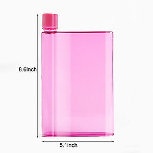 Reusable Slim Flat Water Bottle 420ml Portable - Fits in Pocket &Random Corner.Portable Cup for School,Sports, Travel, Dining Time