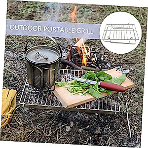 Yardwe 2 pcs mini grill gas barbecue grill portable grill outdoor grill Camping Barbecue Rack over fire camp grill Campfire Outdoor Barbecue Accessory Outdoor Barbecue Tool to rotate fold