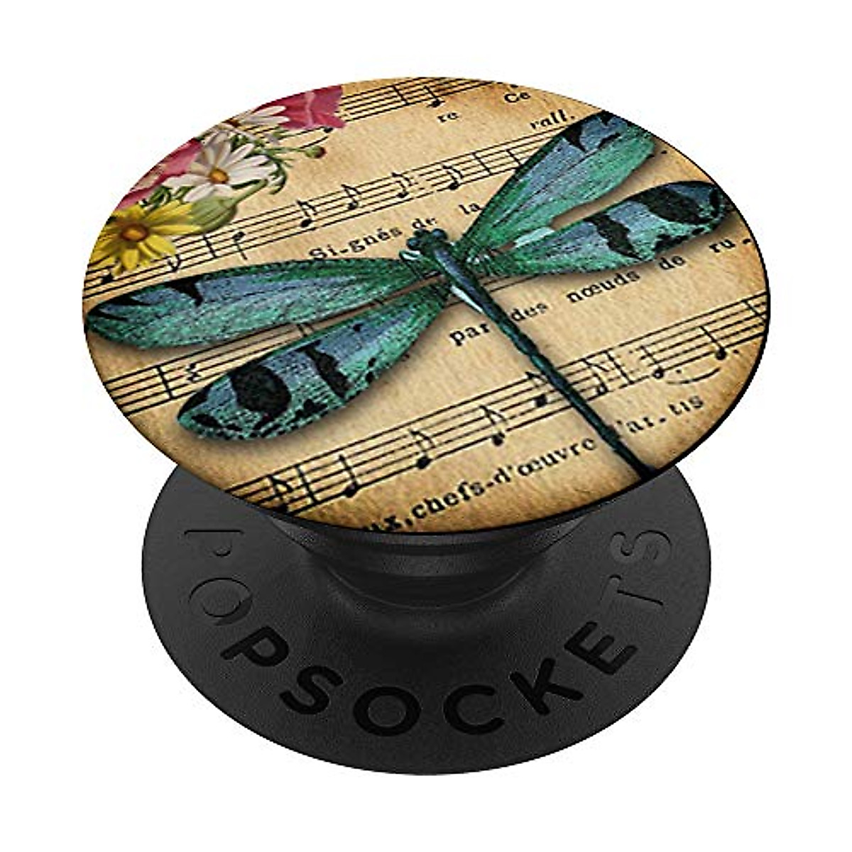 Dragonfly Pop Socket - Blue Green Cute Vintage Dragonfly PopSockets PopGrip: Swappable Grip for Phones & Tablets
