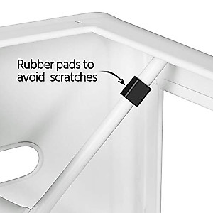 Topeakmart 30 inches Metal Bar Stools High Backless Barstool Stackable Bar Height Stools Chairs, White, Set of 4