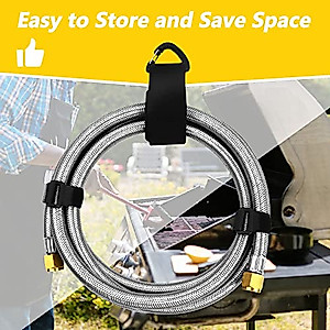 Upgraded 10 Feet High Pressure Braided Propane Hose Extension with 5 Conversion Coupling 3/8" Flare to 1/2" Female NPT,1/4" Male NPT,3/8" Male NPT,3/8" Male Flare for Heater,BBQ Grill,Flexible,Durable