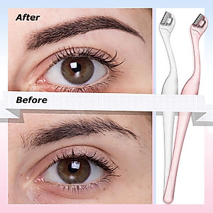 Eyebrow Razor Mini Eyebrow Razor Trimmer Female Face Shaver Lip Hair Remover with Precision Cover Small Shaver for Women Makeup Face Care Tools(Clear, Clear Purple, Light Blue)