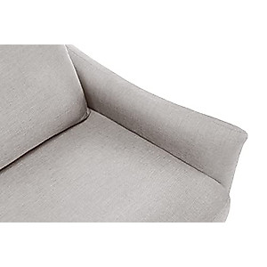 KoiHome Polyester Loveseat Curved Arms, Sleeper Two Pillows, Modern Couch with Tapered Metal Legs, 2-Seater Sofa, Upholstered Bed for Living, Bedroom,Office,Waiting Room, Beige