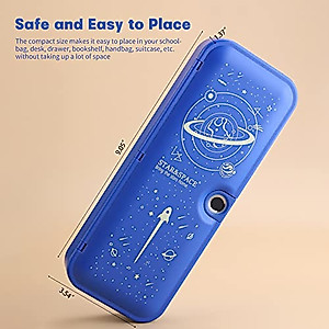 Enjoy Myself Planet Space Fingerprint Unlock Pencil Case, Portable Personal Security Stationery Box for for Teens Girls Boys Adults Student, Gift Back to School Supplies for Kids