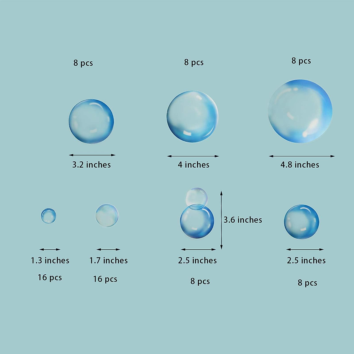 Blue Bubble Gadget Cutout Mural Sticker Background Home Decor Party Decoration for Ocean Coral Reef Mermaid Under The Sea Poolside Home Bath Kid's Bedroom Playroom Wedding Birthday Party Baby Shower