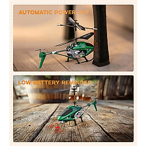 SYMA Remote Control Helicopter, S107H-E Aircraft with Altitude Hold, One Key take Off/Landing, 3.5 Channel, Gyro Stabilizer, High &Low Speed, LED Light Indoor to Fly for Kid Beginner(Green)