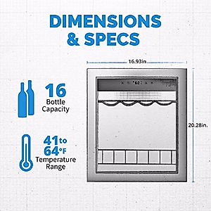 NewAir Wine Cooler and Refrigerator | 23 Bottle Capacity | Freestanding/Built-in Countertop Wine Cellar in Stainless Steel with UV Protected Glass Door